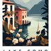 Lake Como Illustration Print, Lake Como Poster, Italian Wall Art ...