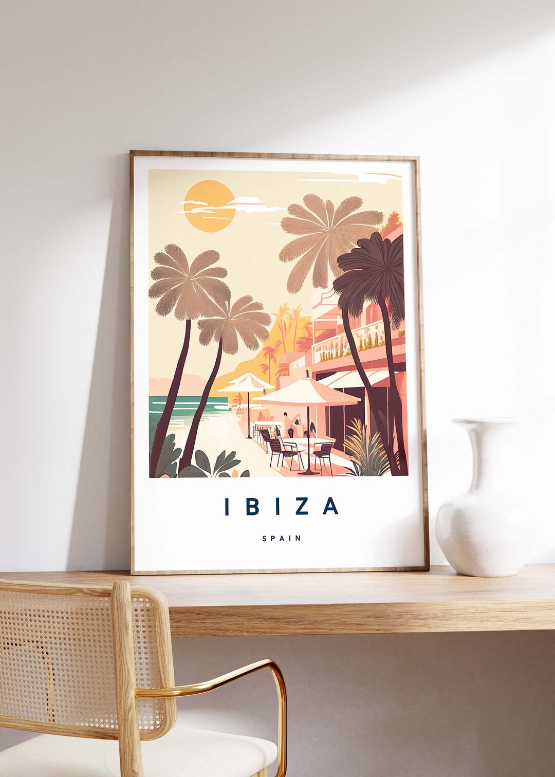 Ibiza Illustration Print, Ibiza Poster, Spain Wall Art, Travel Print, Spanish Print, Travel ...