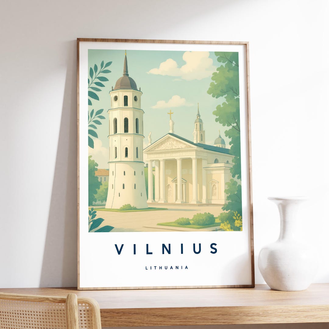 Vilnius Illustration, Vilnius Poster, Malta Wall Art, Lithuania Print ...