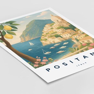 Positano Illustration Print, Positano Poster, Italian Wall Art, Travel ...