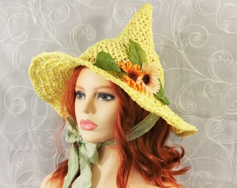 Summer Straw Witch Hat - Etsy