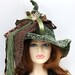 Creepy Velvet Swamp Witch Hat, Witch Costume Hat, Halloween Green ...