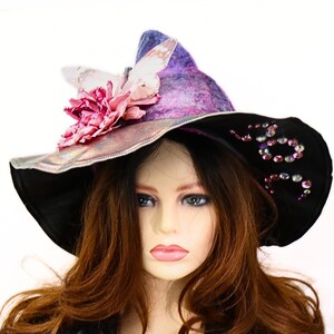 Moth Moon Goddess Felt Witch Hat, Moon and Moth Hand Felted Festival ...