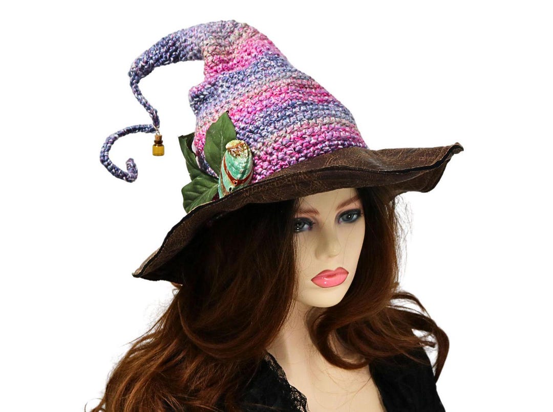 Potion Witch Wizard Hat, Spiral Tip Witch Hat, Him Her, Spring Renfaire ...