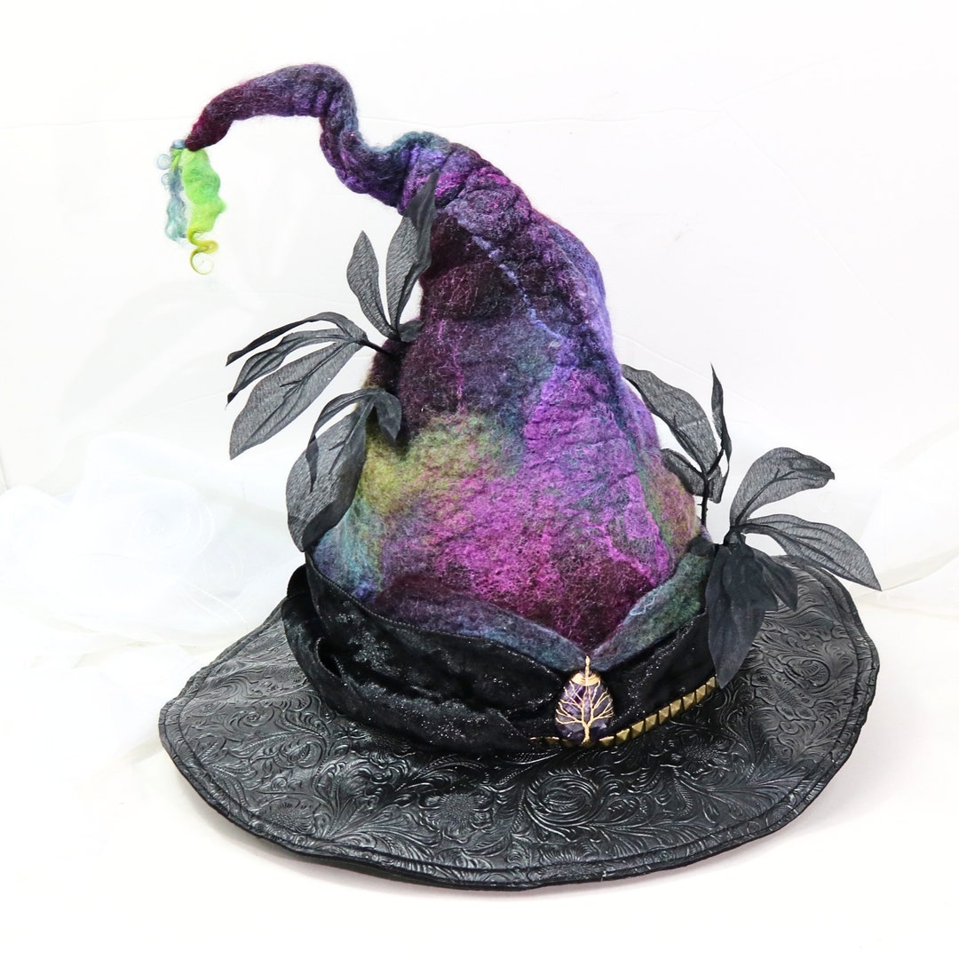 Felt Wizard or Witch Forest Spirit Hat, Artisan Witch Hat, Renfaire ...
