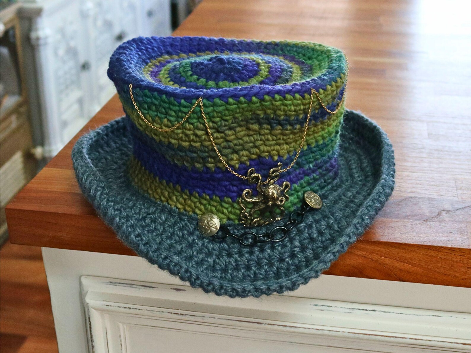 Colorful Octopus Top Hat, Festival Cosplay, Whimsical Crochet, Witch ...