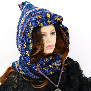 Starry Night Cowl Hood, Colorful Witchy Hoodie, Traveler Witches ...