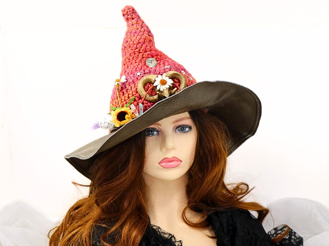 Rams Head Witch Hat, Celestial Themed, Fortune Teller Hat, Celestial ...