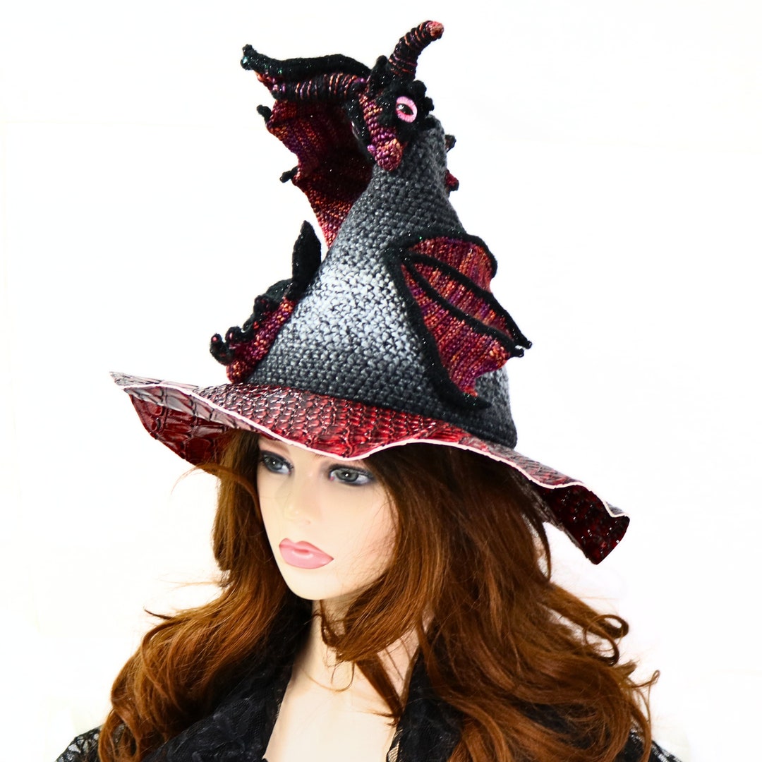 Dragon Festival Hat, Fantasy Gaming Headwear, Dragon Wizard Hat, Witch ...
