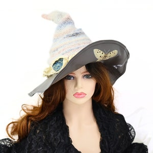 Crystal Stone Witch Hat, Moth Theme Brim, Nature Vibes, Hedge Witch Hat ...