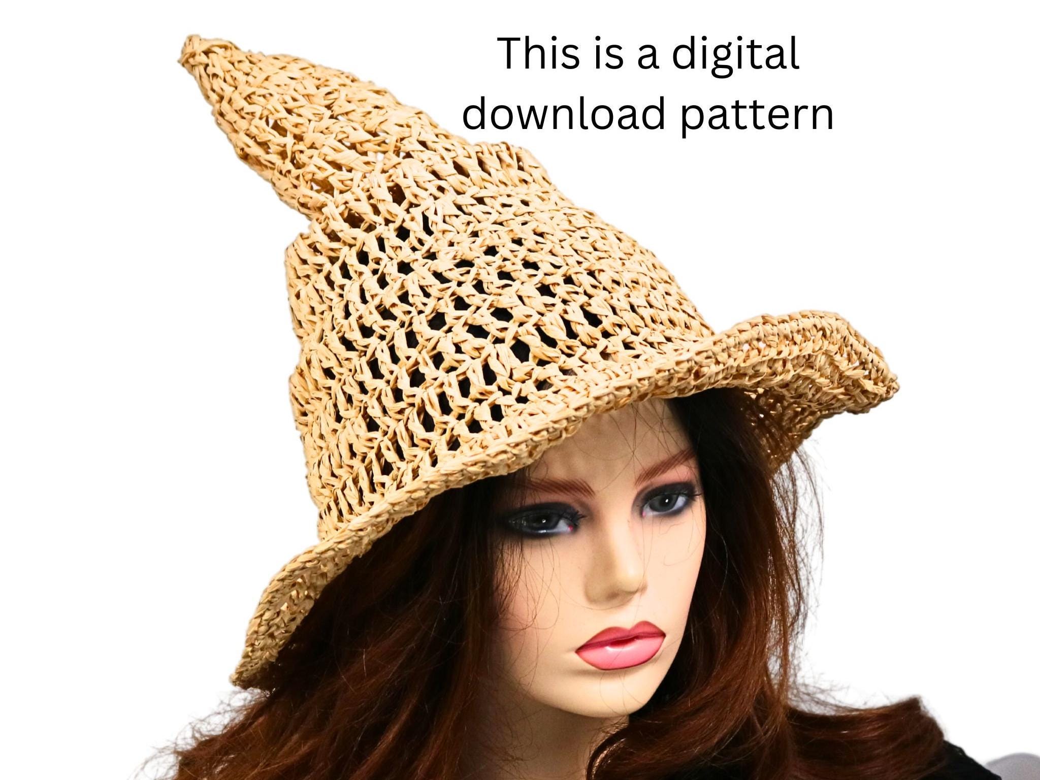 Pattern for Crochet Straw Witch Hat, Digital Download PDF Pattern, Airy ...