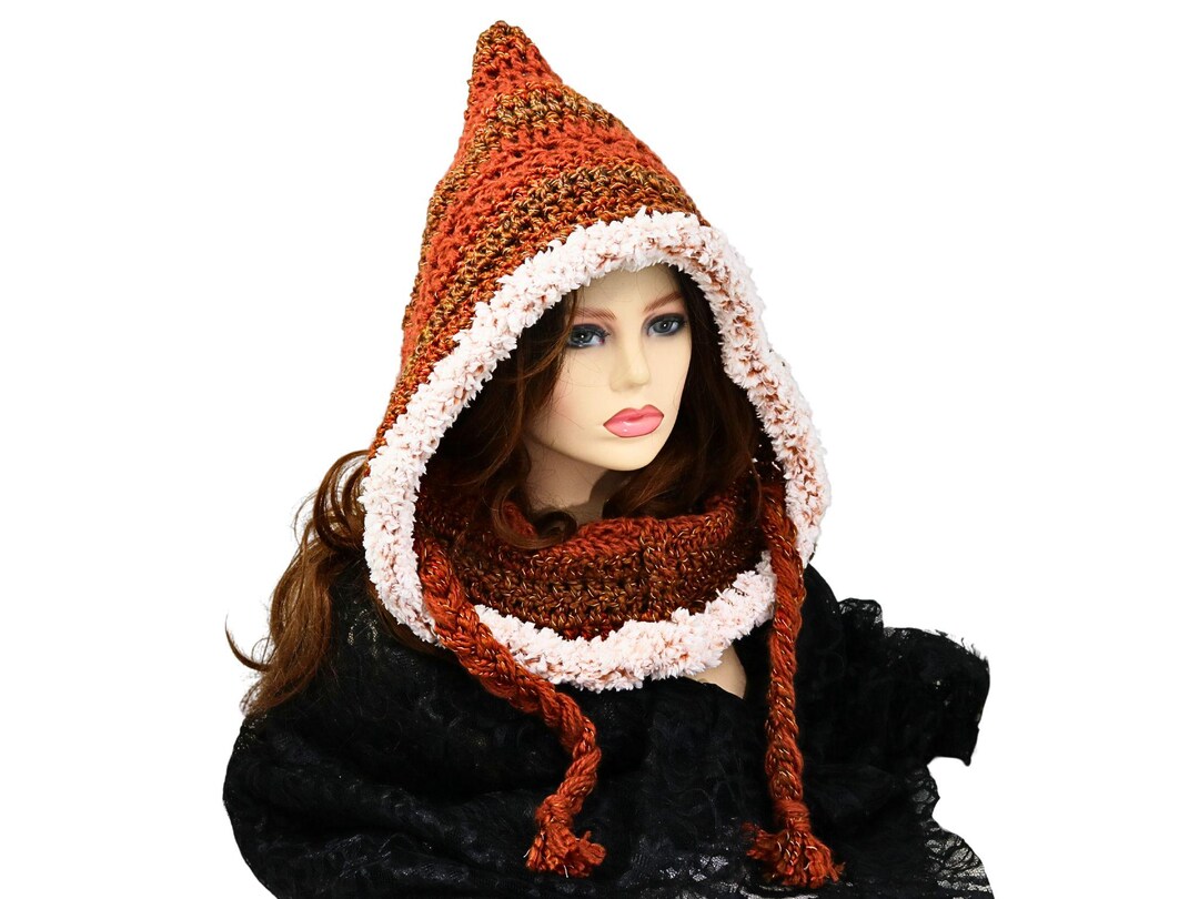 Fur Trim Hooded Cowl, Oversized Winter Hood, Fall Colors, Him Her, Soft ...