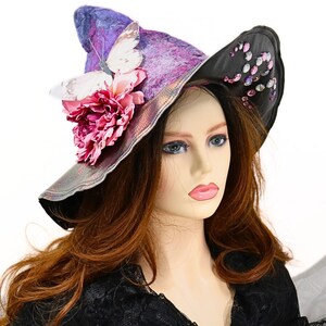 Moth Moon Goddess Felt Witch Hat, Moon and Moth Hand Felted Festival ...