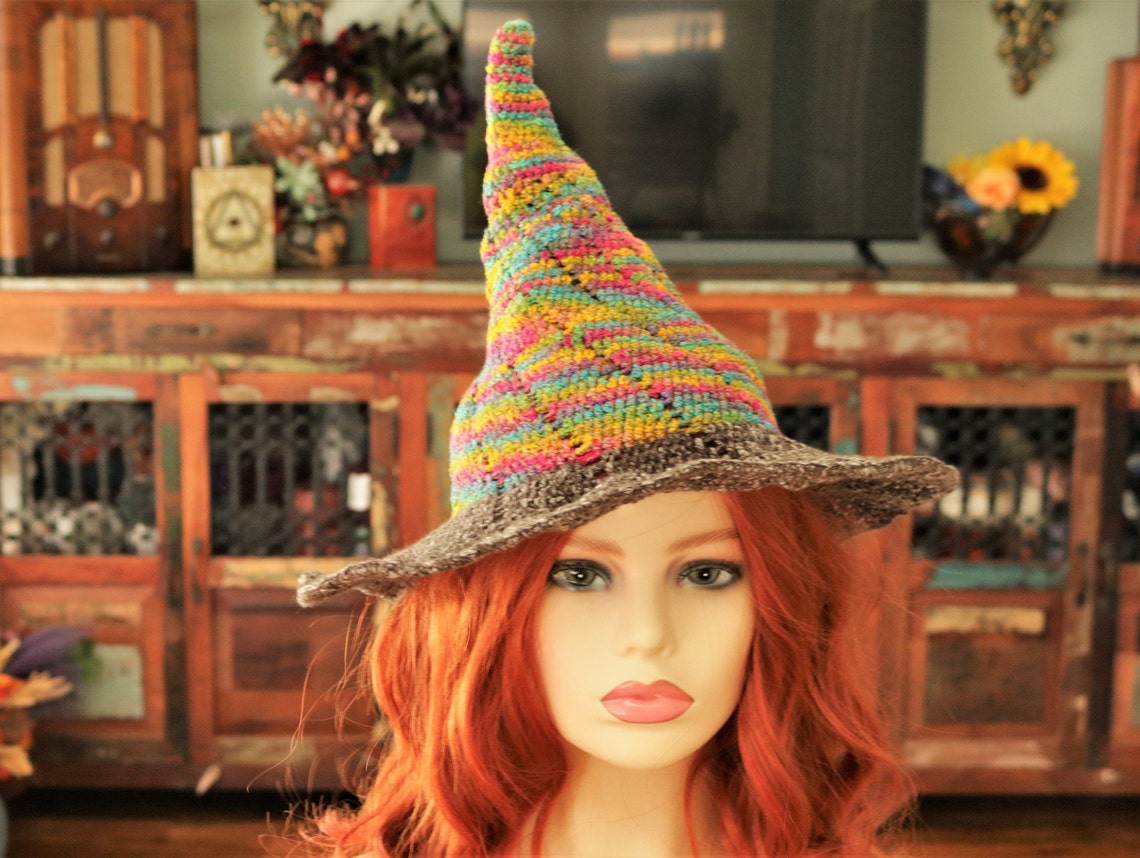 Rainbow Inclusive Witch Hat Wire Brim Crooked Witch Hat | Etsy