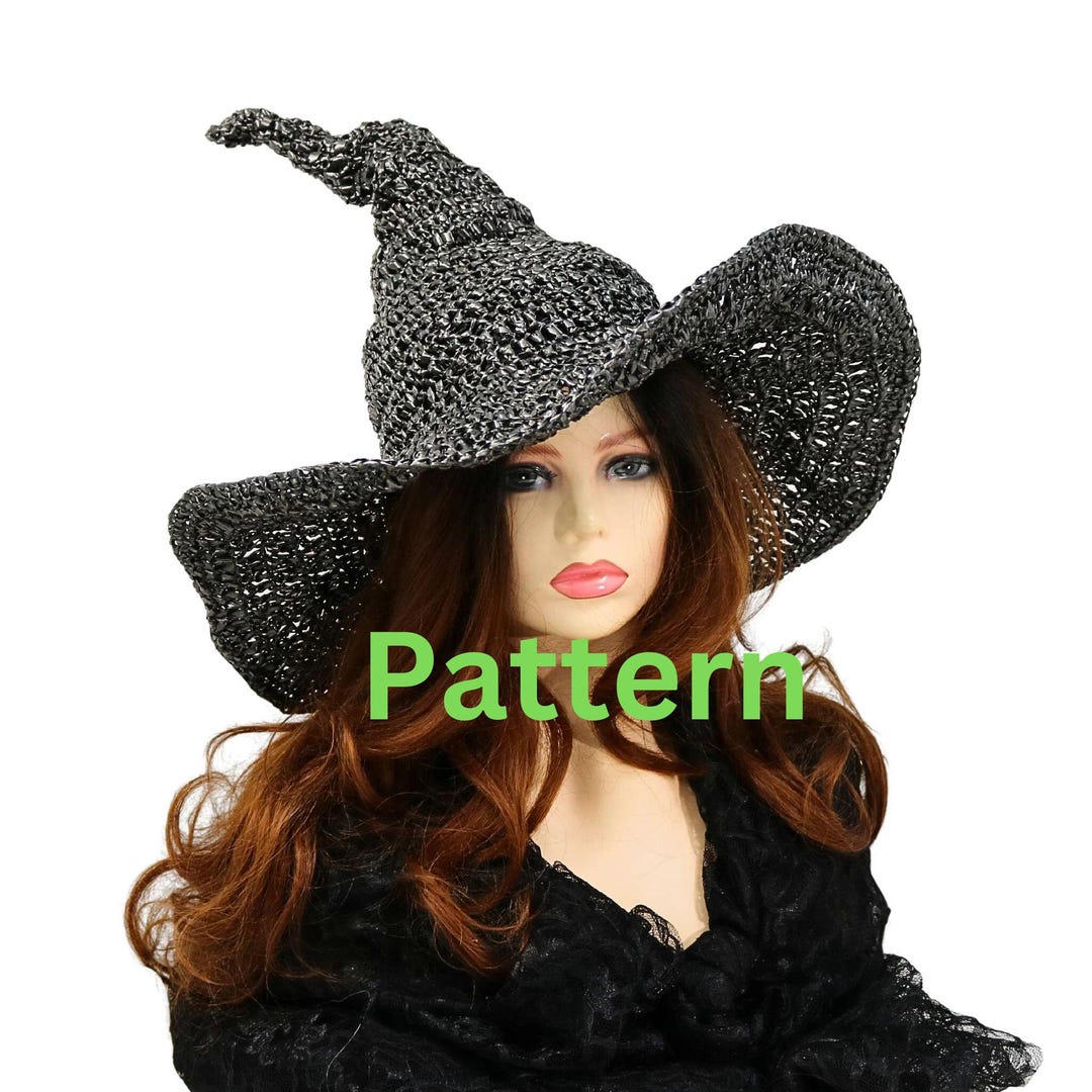 Crochet Pattern for Tall Skinny Straw Witch Hat, Digital Download PDF, How to Make, Renfaire ...