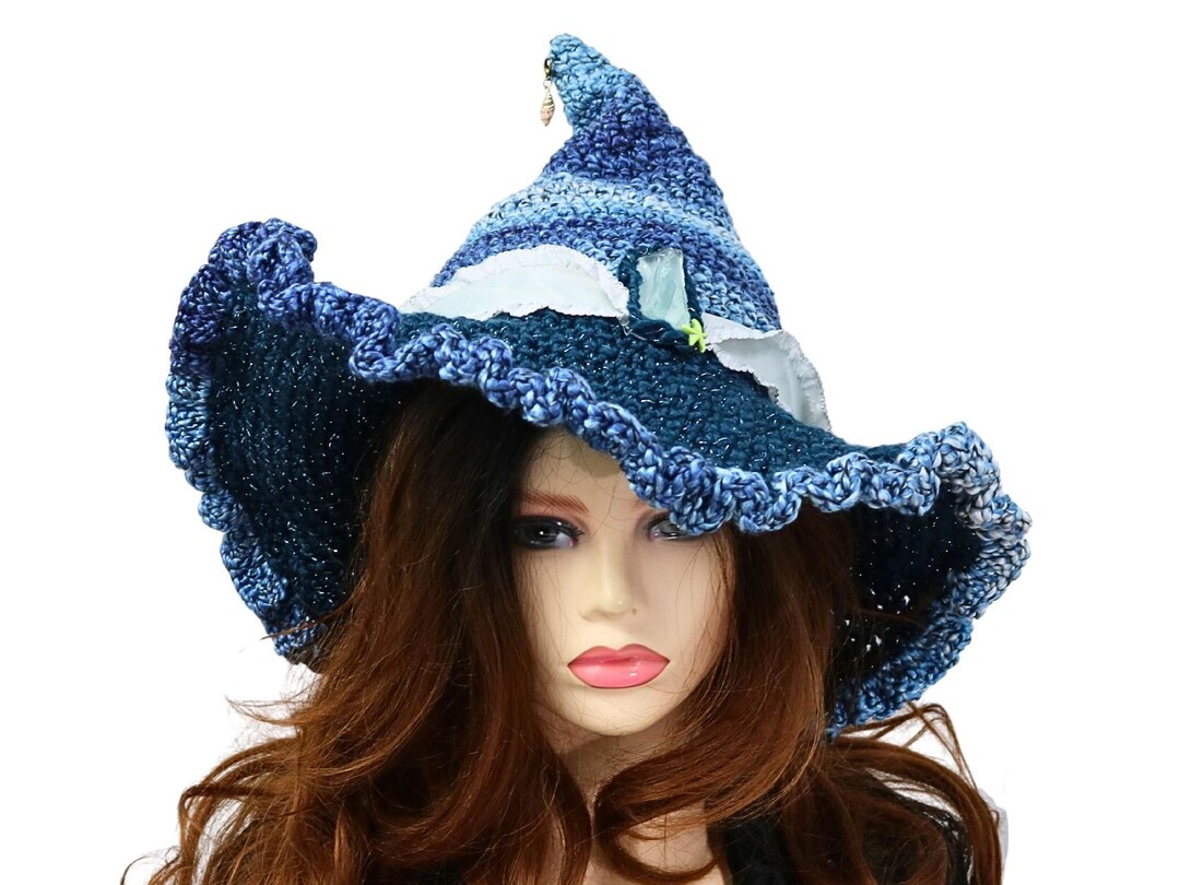 Water Witch Hat, Wide Curly Brim, Renfaire Costumes, Sea Witch Hat, Sea ...