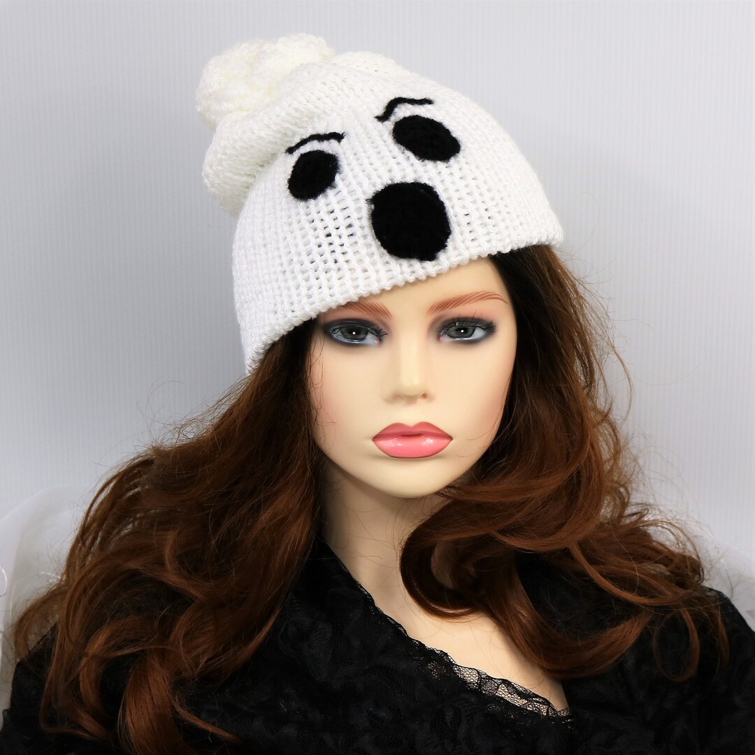 Spooky Ghost Beanie Fun Ghost Beanie Halloween Knit Cap - Etsy