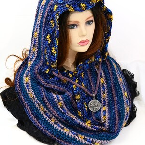 Starry Night Cowl Hood, Colorful Witchy Hoodie, Traveler Witches ...