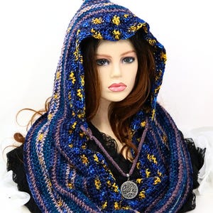 Starry Night Cowl Hood, Colorful Witchy Hoodie, Traveler Witches ...
