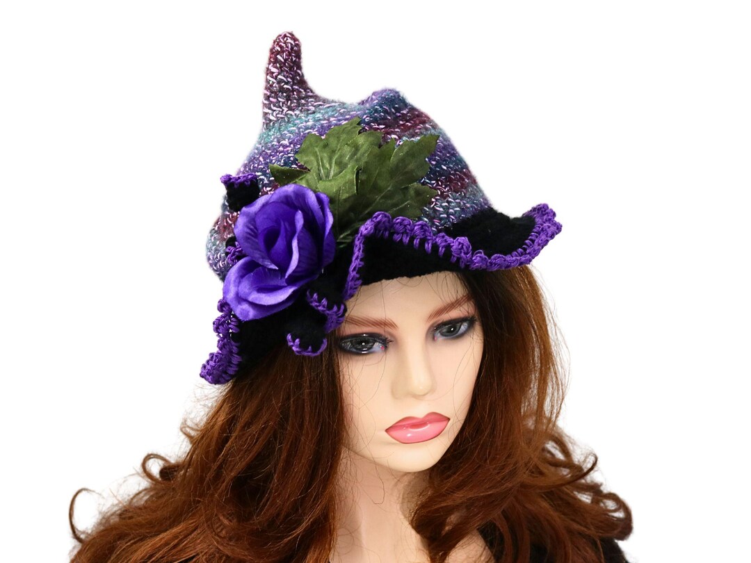 Cloche Witch Hat, Elegant Forties Style, Renfaire Festival Hat, Fancy ...