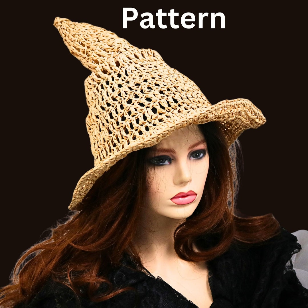 Pattern for Crochet Straw Witch Hat, Digital Download PDF Pattern, Airy ...
