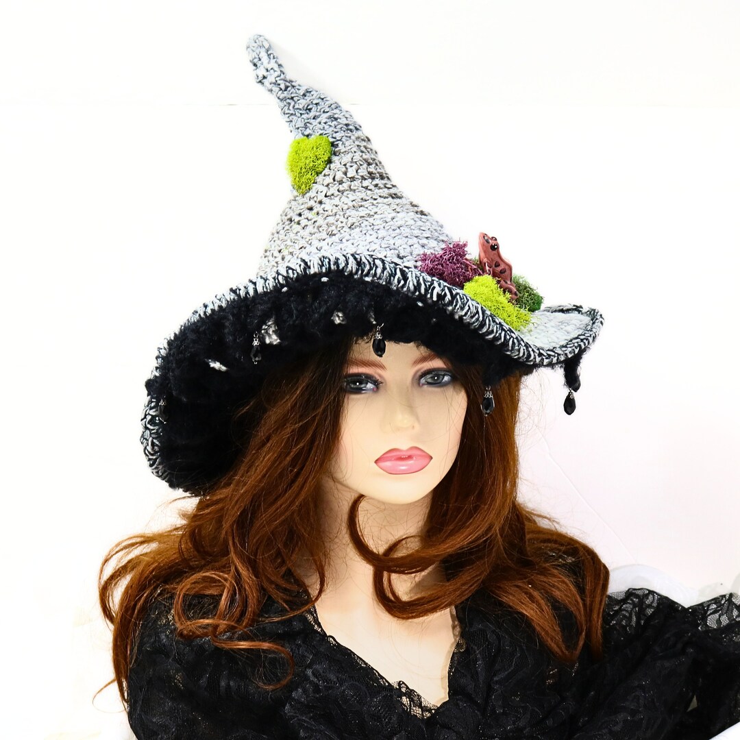 Ink Cap Mushroom Witch Hat, Renfaire Mushroom Fairy Costume Hat, Mossy ...