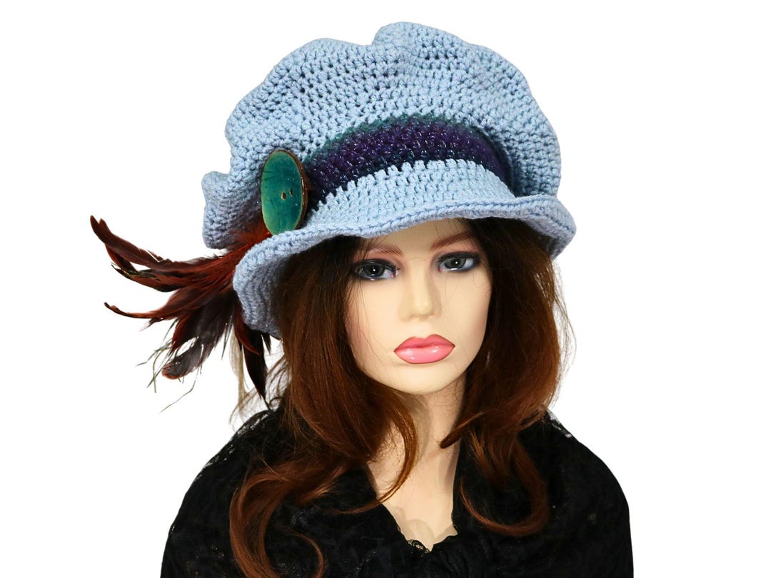 Tudor Muffin Hat, Merchant Cap, Blue Elizabethan Flat Beret, Festival ...