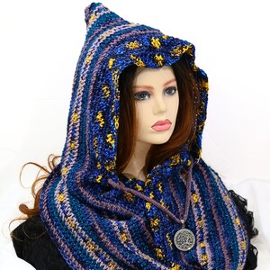Starry Night Cowl Hood, Colorful Witchy Hoodie, Traveler Witches ...
