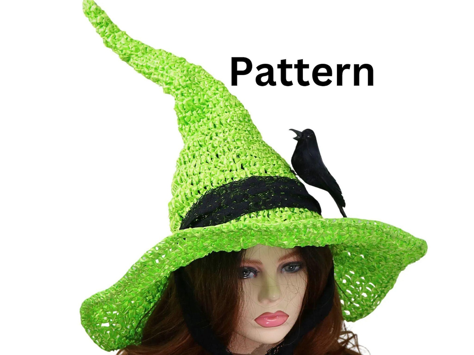 Crochet Pattern for Tall Skinny Straw Witch Hat, Digital Download PDF ...