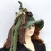 Creepy Velvet Swamp Witch Hat, Witch Costume Hat, Halloween Green ...