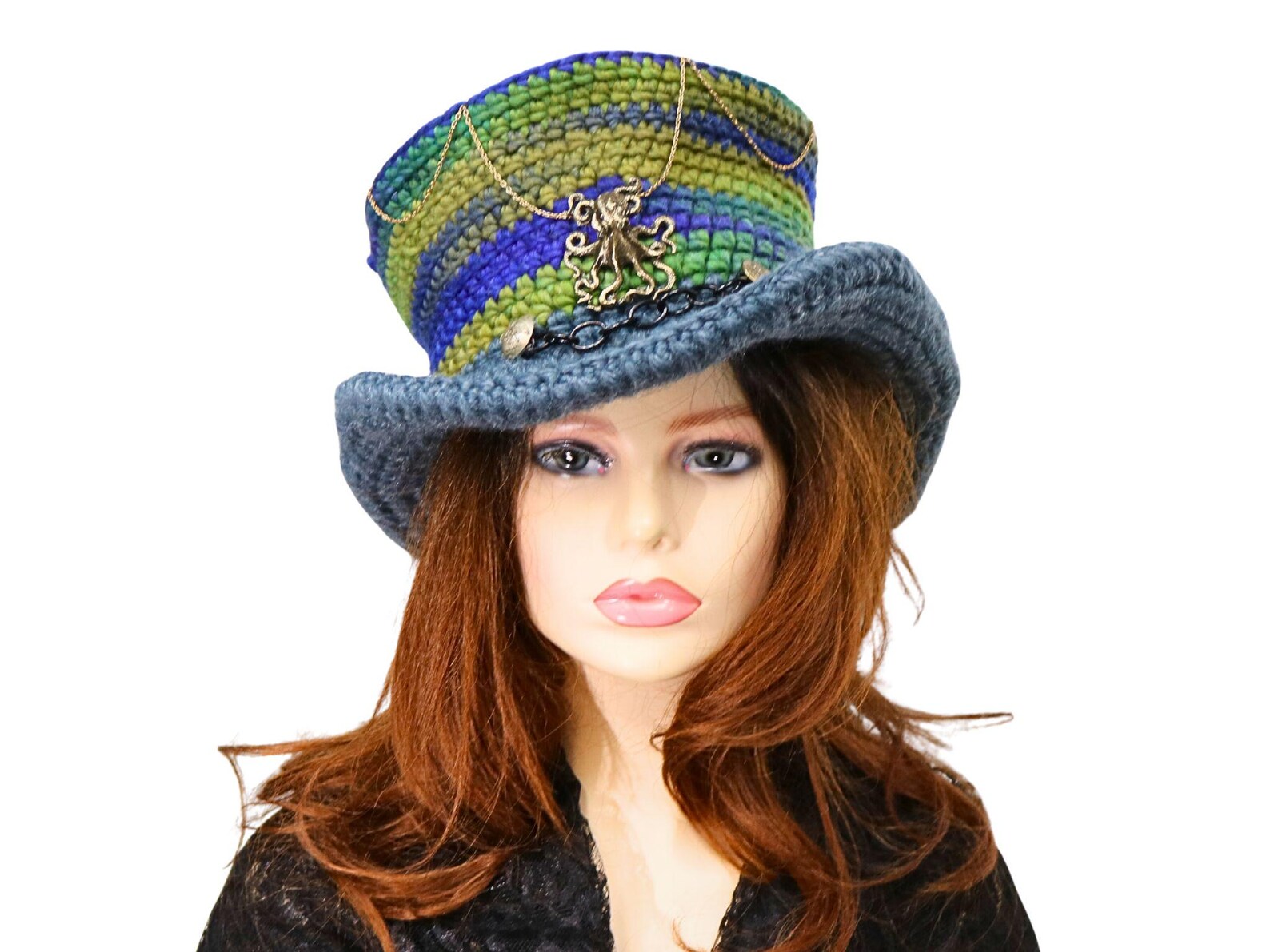 Colorful Octopus Top Hat, Festival Cosplay, Whimsical Crochet, Witch ...