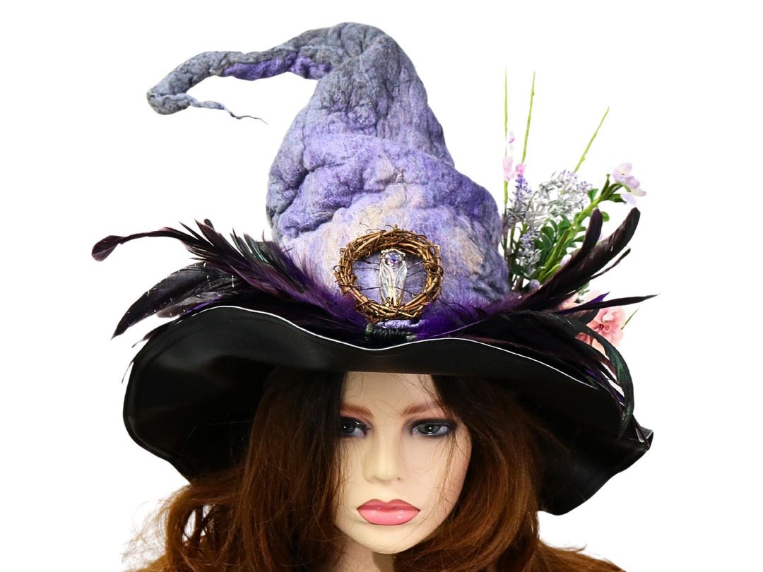 Sleeping Cicada Witch Hat, Adjustable Crooked Point, Witch Goddess ...