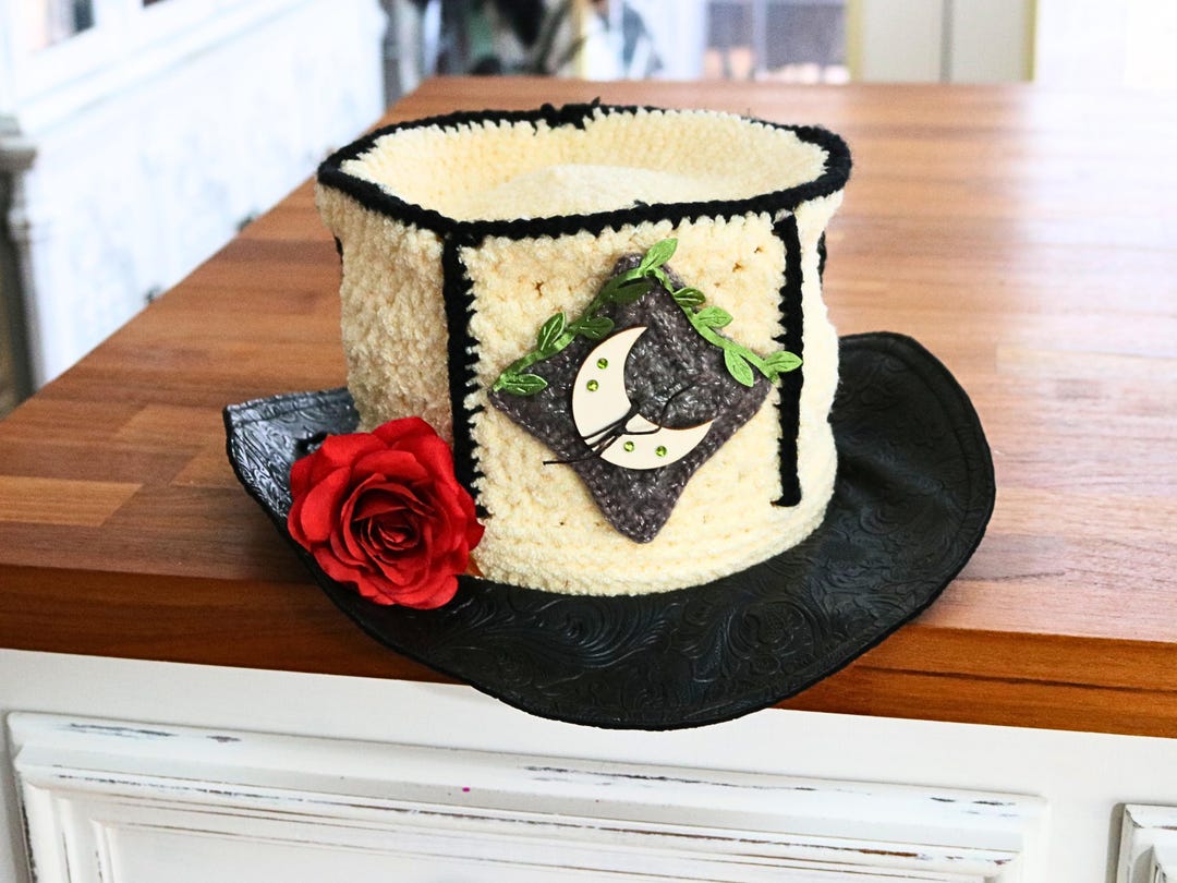 Whimsical Fae Top Hat, Patchwork Style, Crochet Festival Hat, Renfaire ...