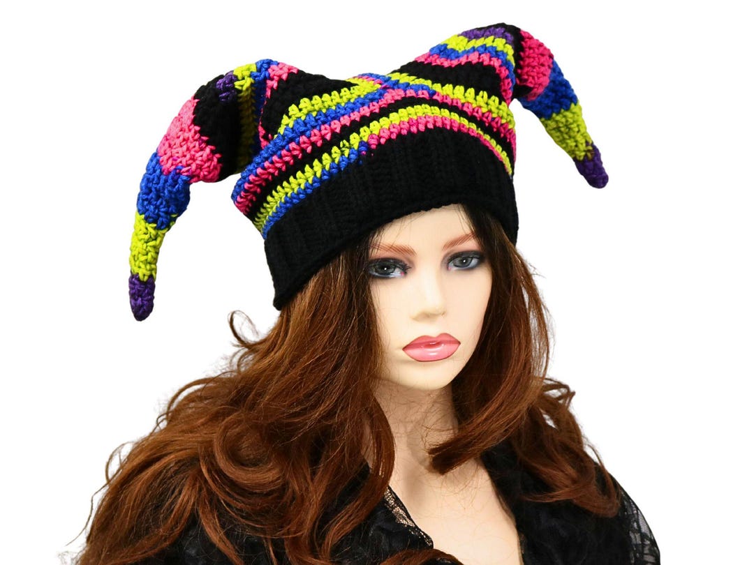 Winter Court Jester, Fool Hat, Double Pointed Hat, Fae Costume Hat ...