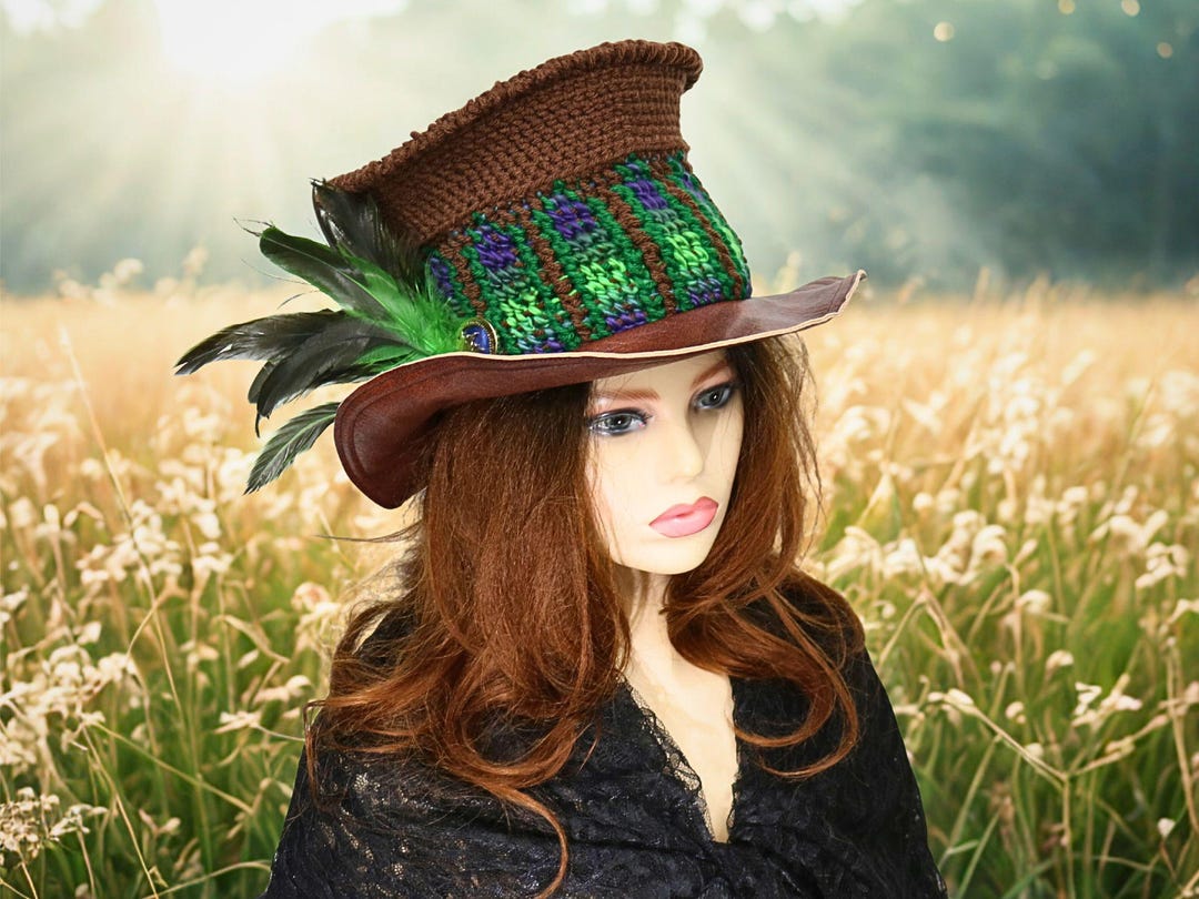 Whimsical Festival Hat, Colorful Witch Wizard Druid Fae, Crochet Top ...