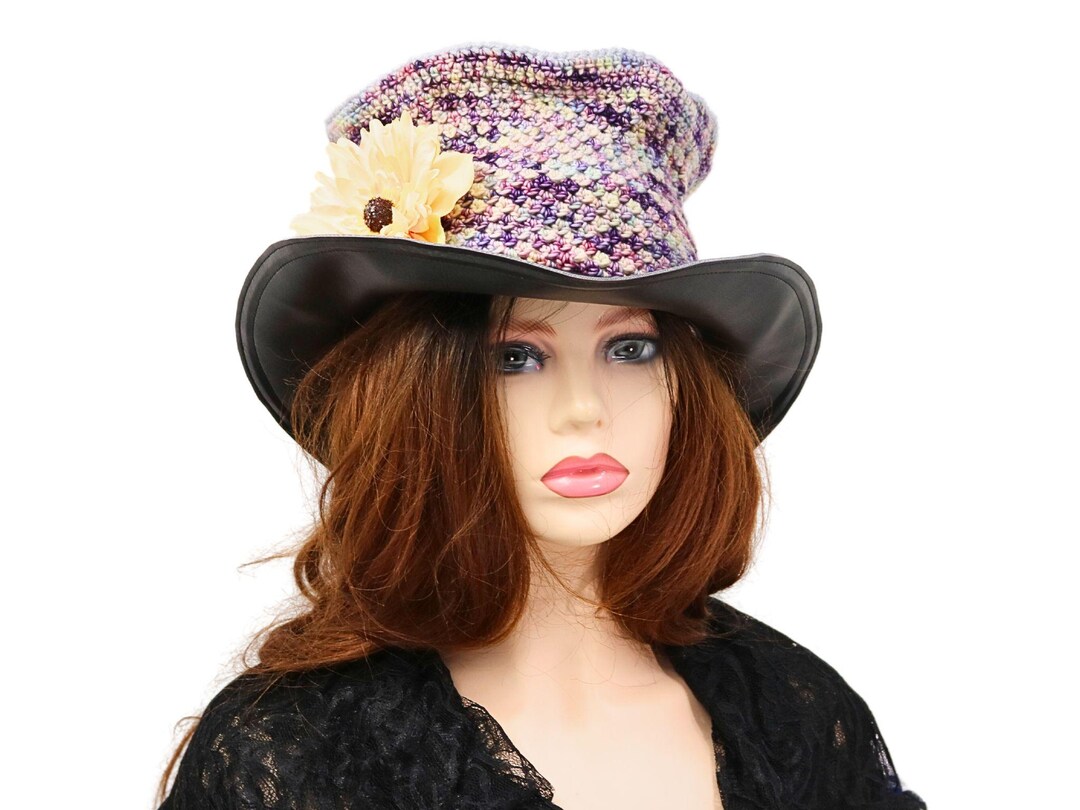Festival Fae Top Hat, Crochet Top Hat, Fun Mermaid Scale Vibes, Pretty ...