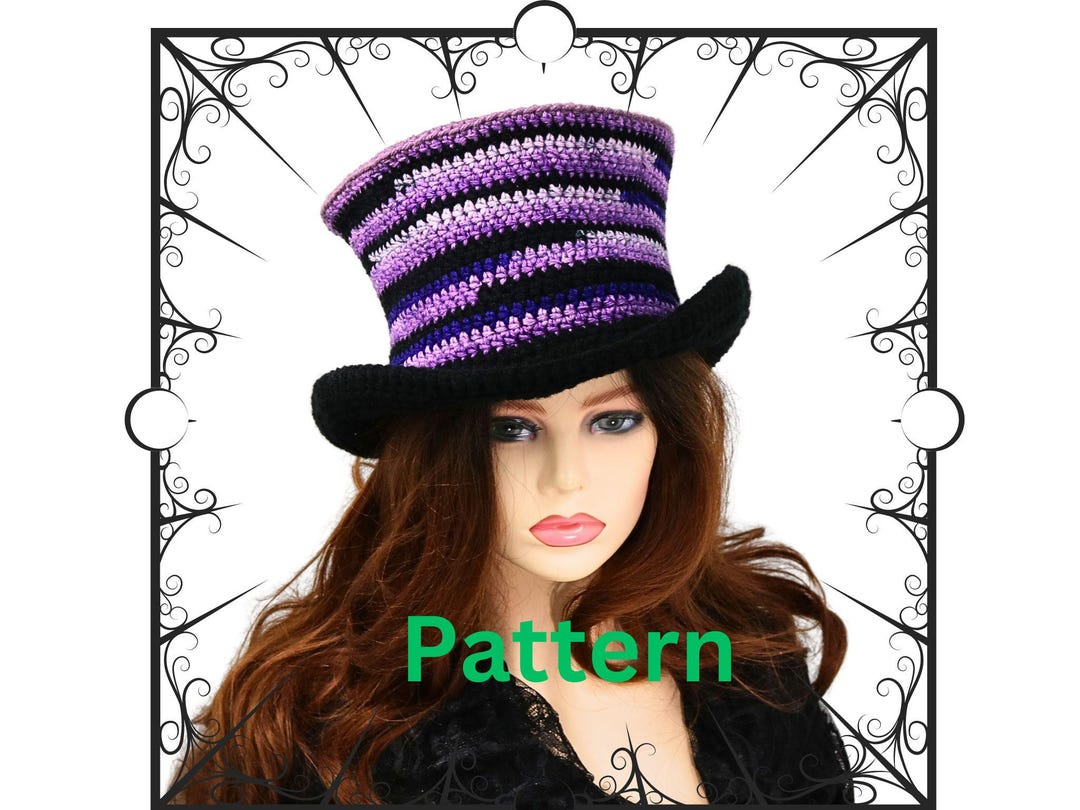 Pattern for Crochet Top Hat, Crochet Pattern, Digital Download PDF ...