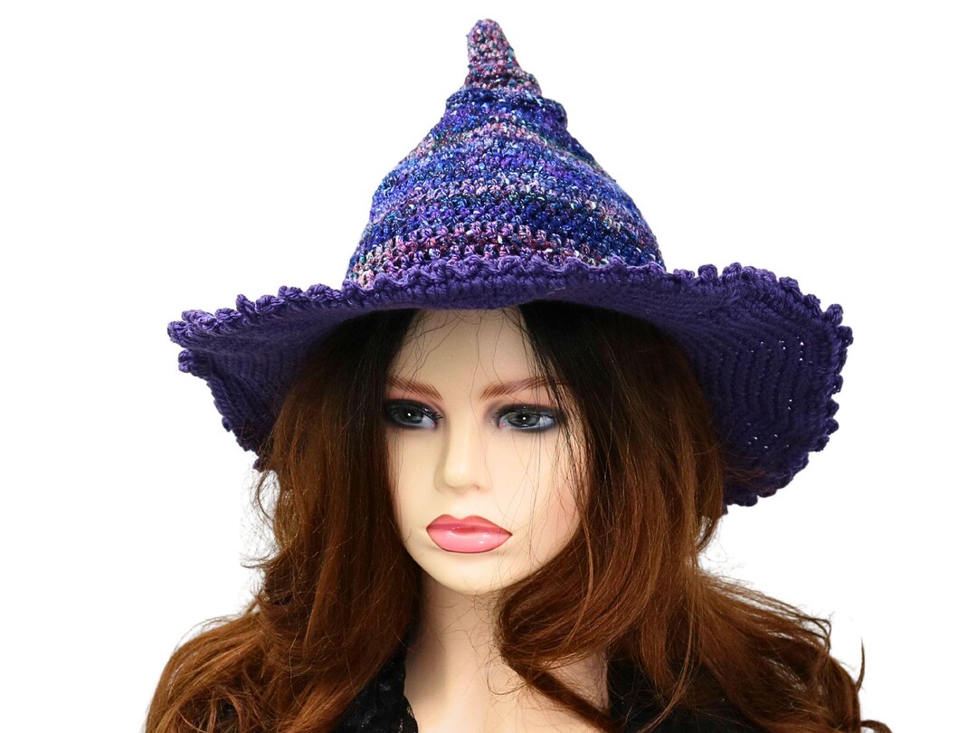 Starry Night Witch Hat, Fae Crochet Witch Hat, Festival Cottagecore ...