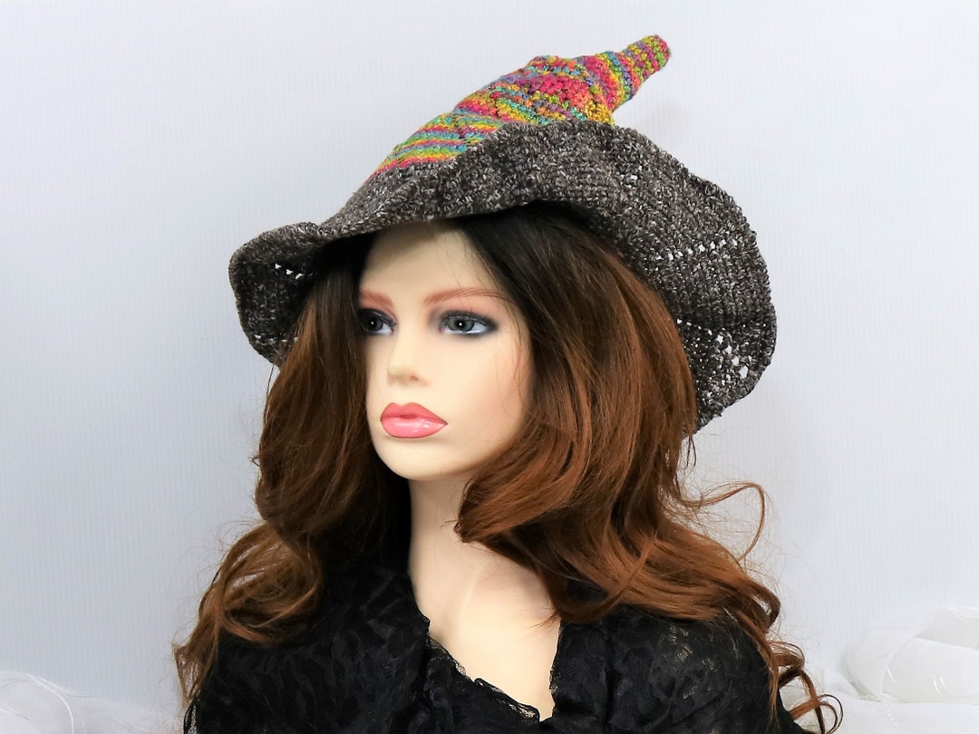 Rainbow Inclusive Witch Hat Wire Brim Crooked Witch Hat - Etsy