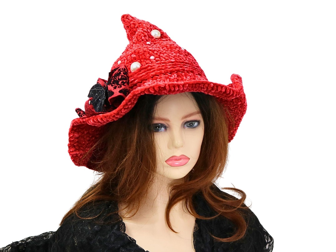 Soft Velvet Mushroom Witch Hat, Modern Casual Cottagecore, Nature Fae ...