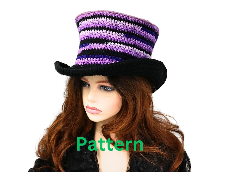 Pattern for Crochet Top Hat, Crochet Pattern, Digital Download PDF ...
