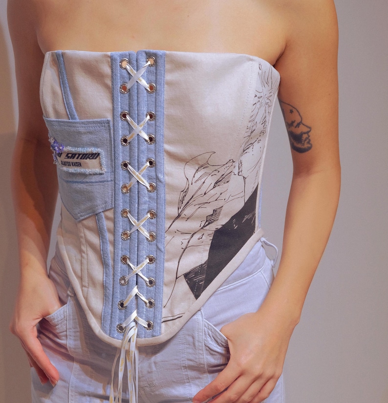 Jujutsu Kaisen Gojo Satoru Corset Light Color Jeans Corset All Sizes