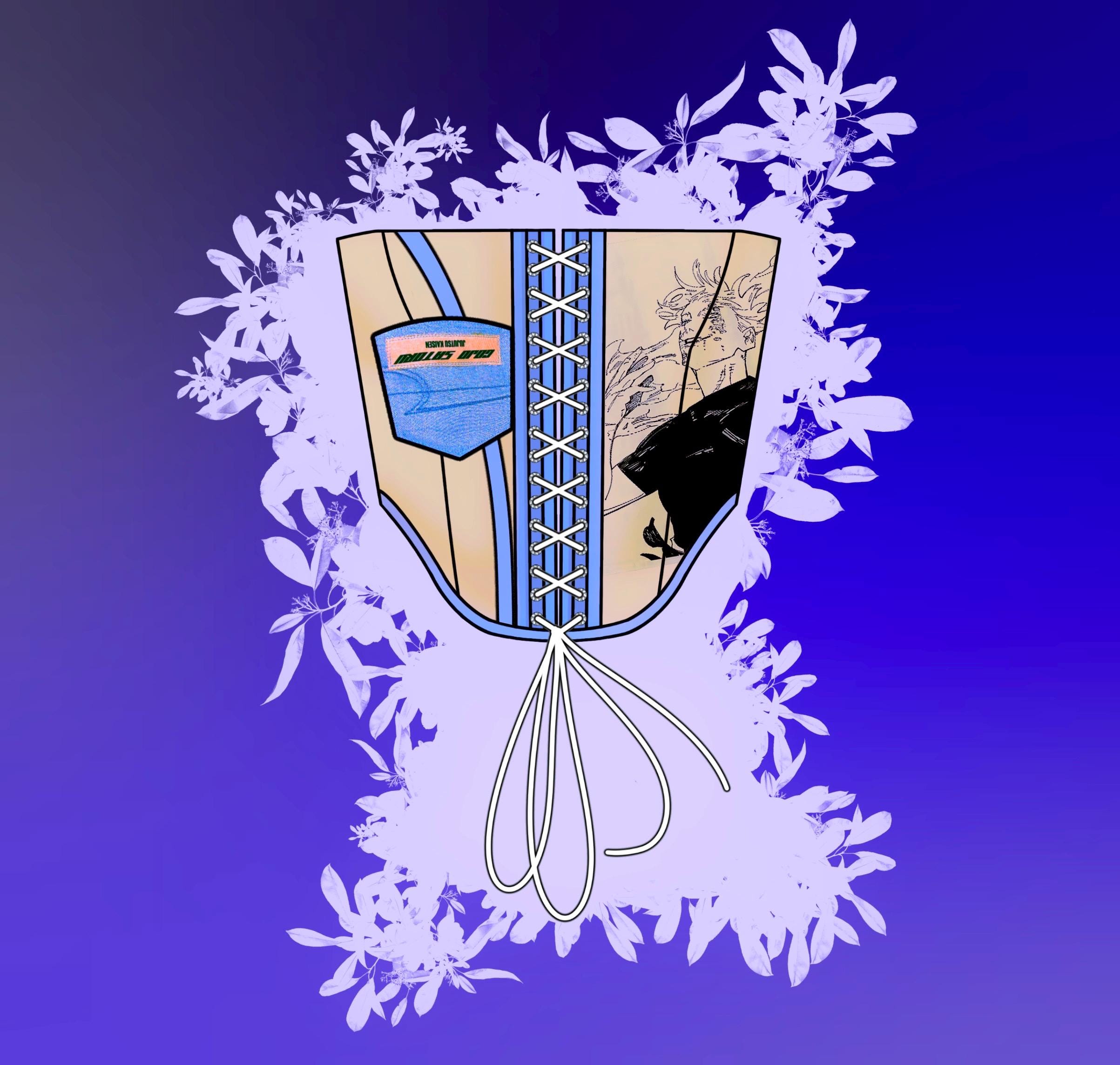 Jujutsu Kaisen Gojo Satoru Corset / Light Color Jeans Corset All Sizes ...