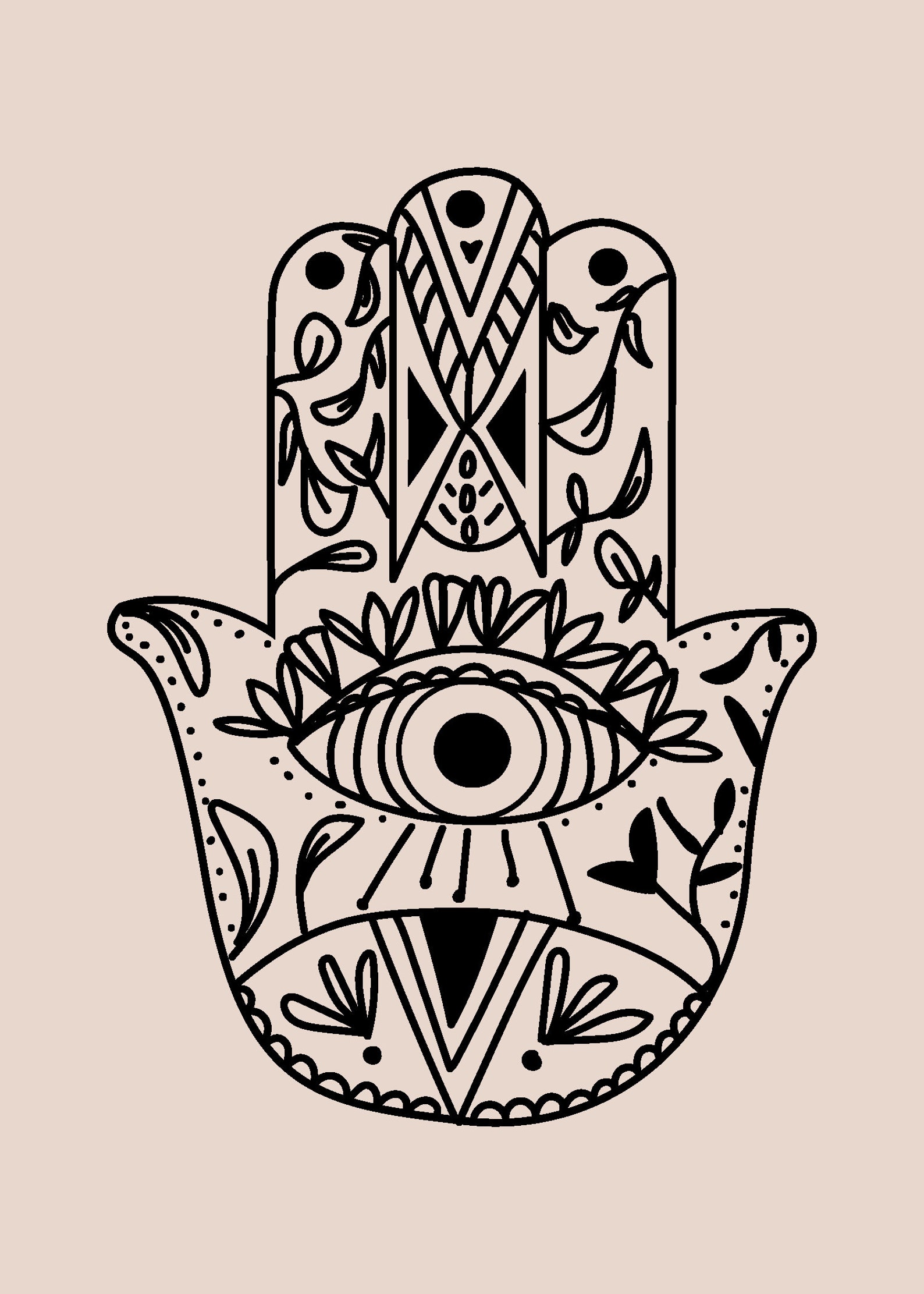 Hamsa Hand Art Digital Art Print India Hamsa Art Modern | Etsy