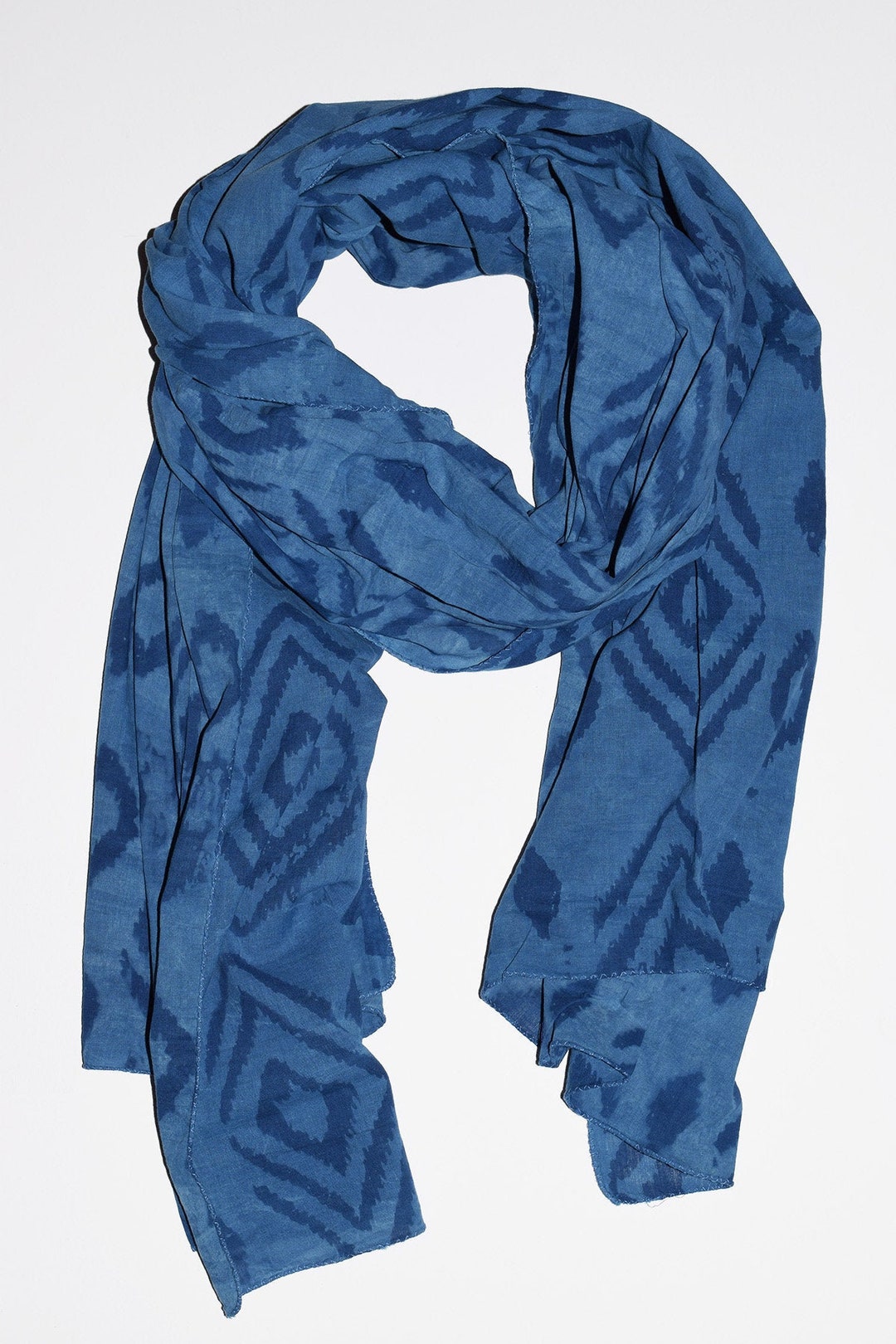Hand Block Printed Scarf, Lightweight Cotton Scarf, Wood Block Printed ...