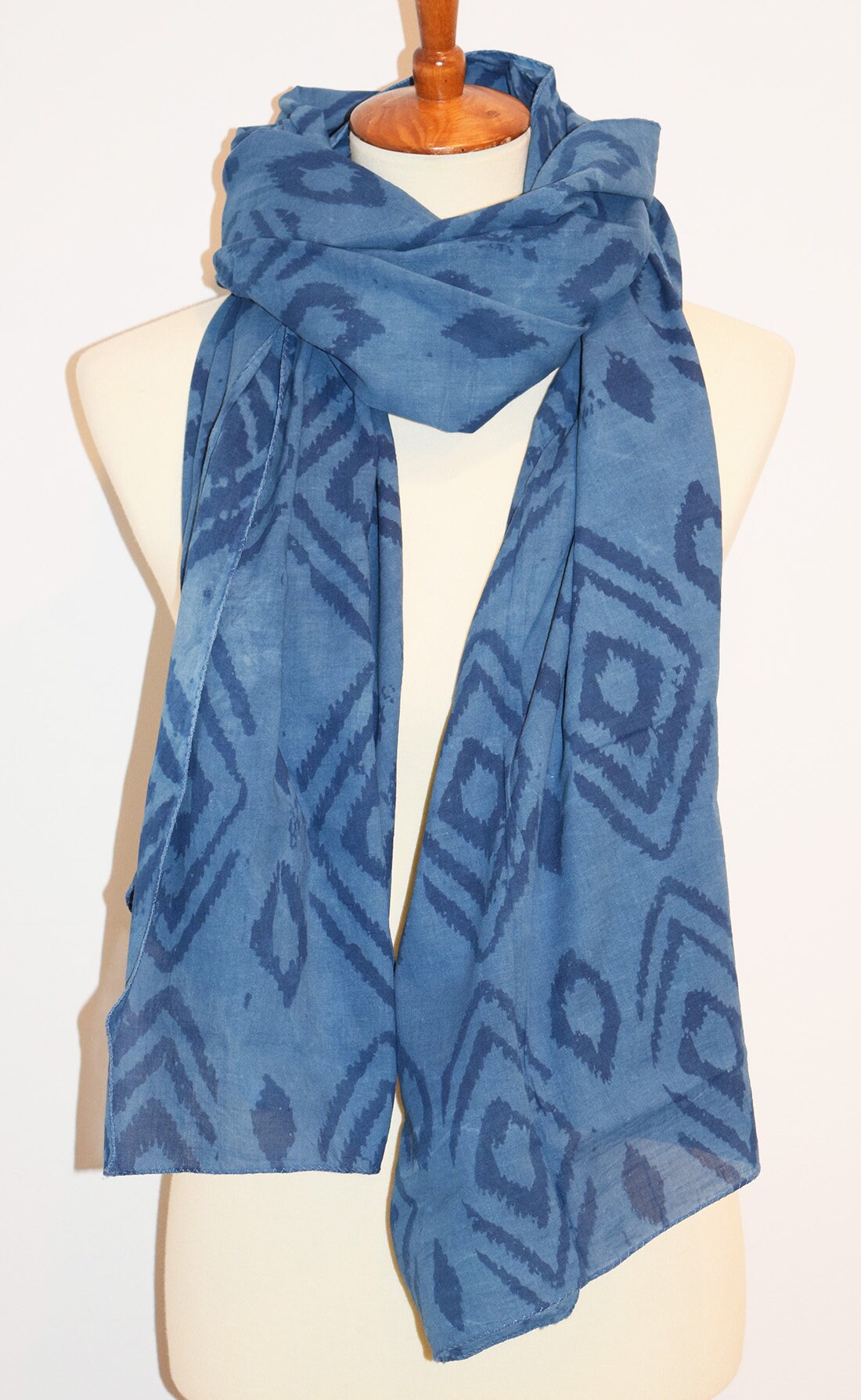 Hand Block Printed Scarf Lightweight Cotton Scarf Wood Block - Etsy