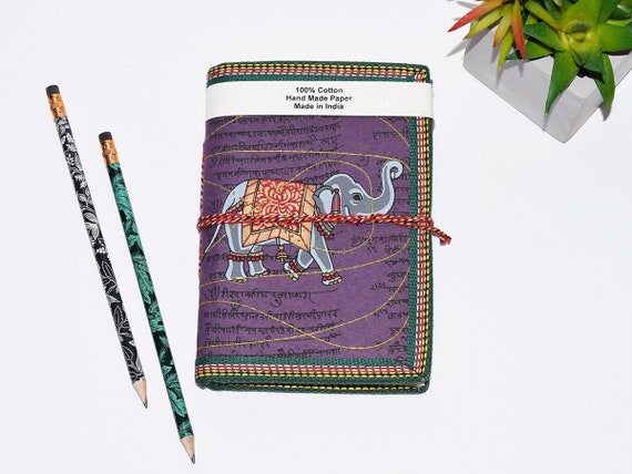Elephant Print Handmade Paper Journal Eco Friendly | Etsy