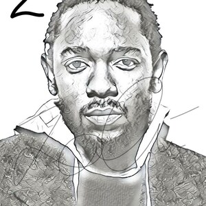 Kendrick Lamar Drawing Sketch PRINT Wall Art Illustration | Etsy
