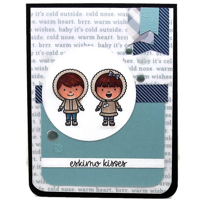 Handmade Love Card Eskimo Kisses Hand Colored Eskimo Themed Card for ...