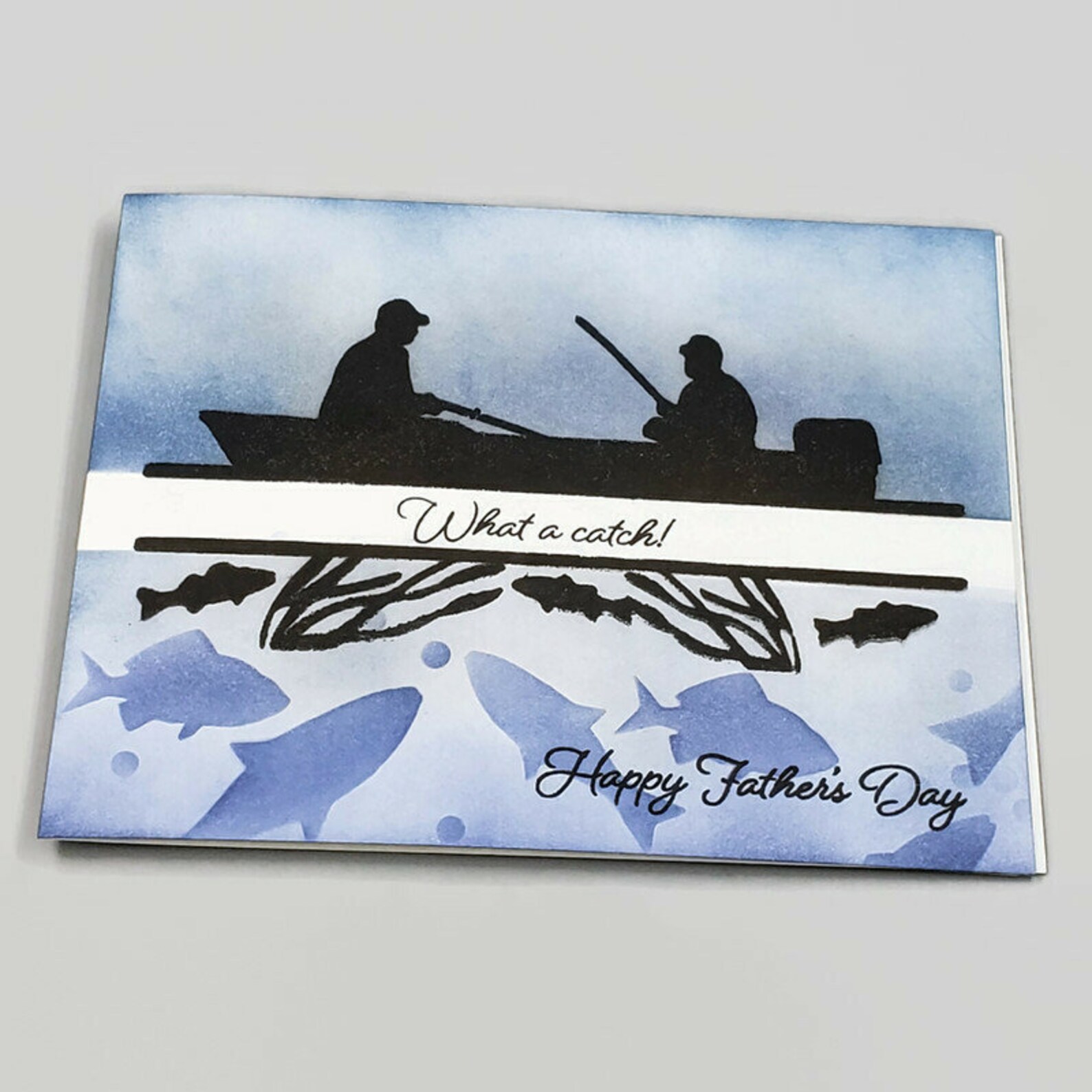 What A Catch Happy Fathers Day Fishing Themed Greeting - Etsy